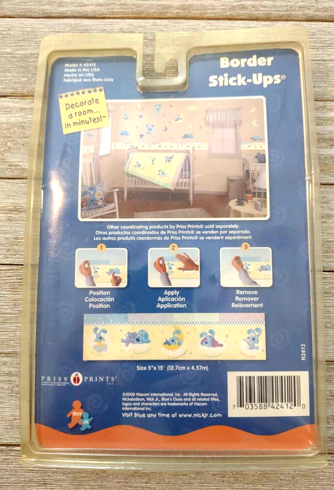 Baby Blue's Clues Border Stick-ups Self Adhesive 5" by 5 yds. | eBay