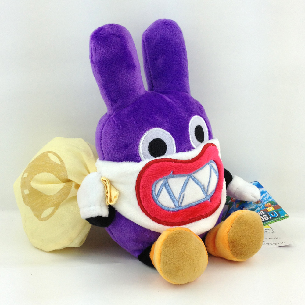 Nabbit Holding a Mushroom Bag Super Mario Plush Toy Stuffed Animal ...