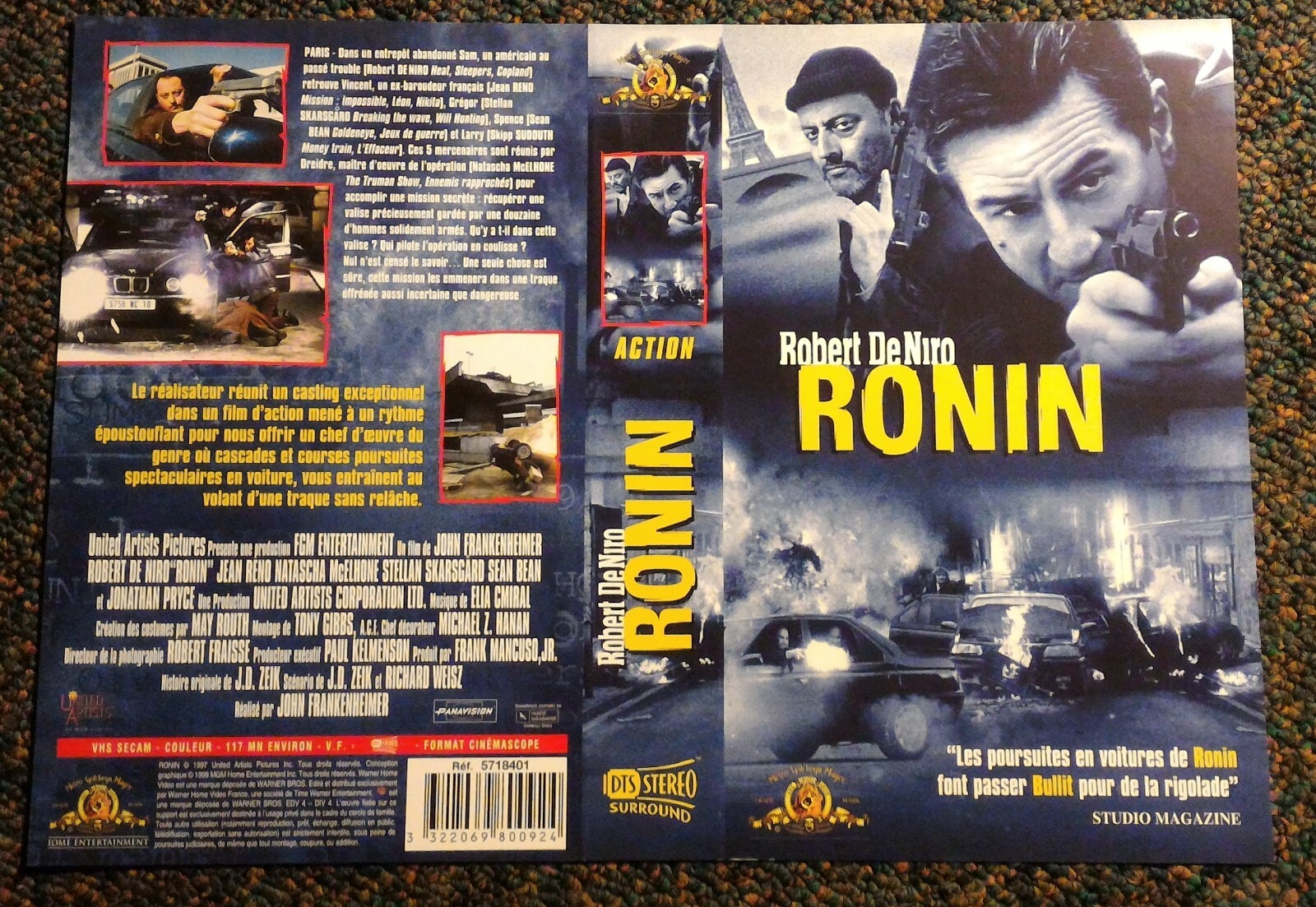 JAQUETTE VHS - MGM/UA - RONIN (1997) ** ORIGINALE | eBay