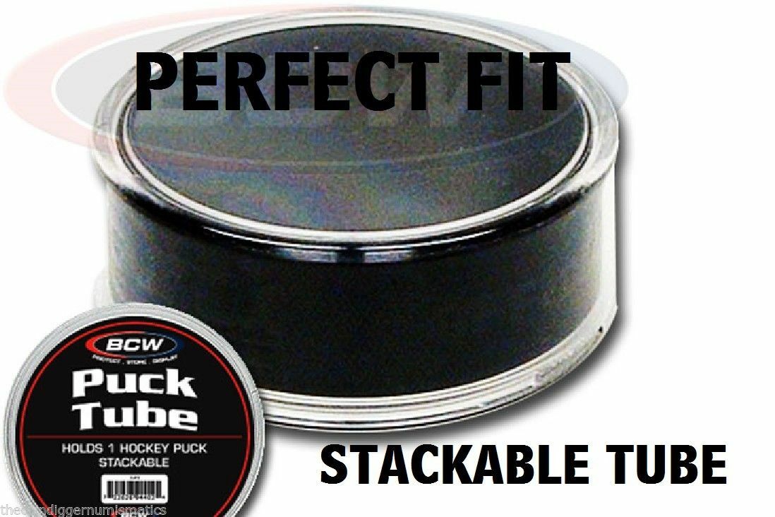 NHL Hockey BCW Puck Tube Display Case Stackable Memorabilia Holder | eBay