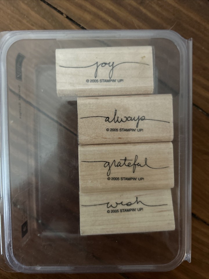 Stampin’ Up! "Small Script" Wood Mounted Rubber Stamp Set 2005 | eBay