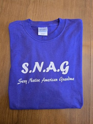 Native American LARGE T-shirt Purple SNAG Sexy Native American Grandma ...