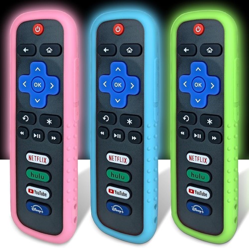 (3 Pack) Protective Cover Case Skin for Roku TV Remote - Glow in The 3 ...