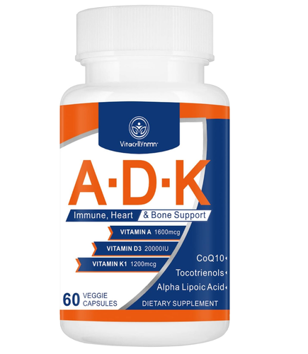 ADK Vitamin Supplement 20000 IU - High Potency Vitamins A, D3 and K1 ...