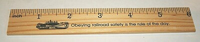 Chicago Metra Railroad Transit System Safety Promo Wood Ruler NOS New ...