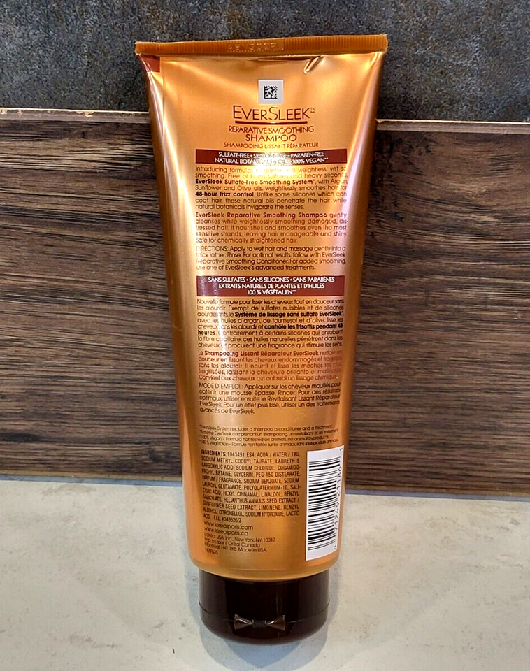 Loreal Ever Sleek Reparative Smoothing System Shampoo, 11.05 oz, 325 ml ...