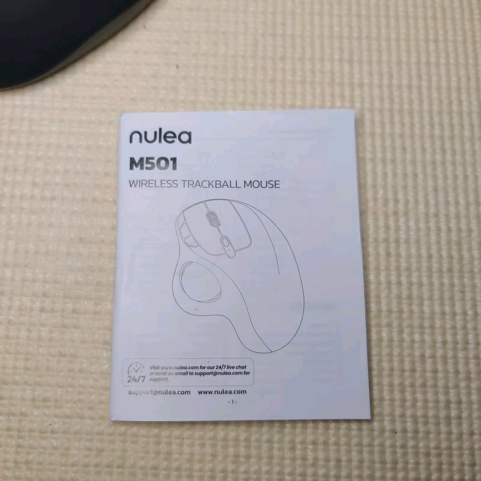 Nulea M501 Wireless Trackball Mouse Ergonomic Right Hand Thumb Control ...
