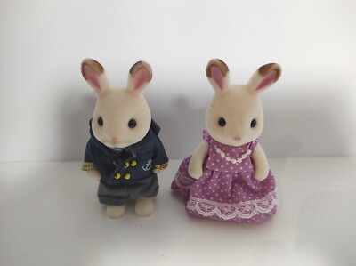 Set of 2 Sylvanian Families HOPSCOTCH RABBIT Grandparents Calico ...