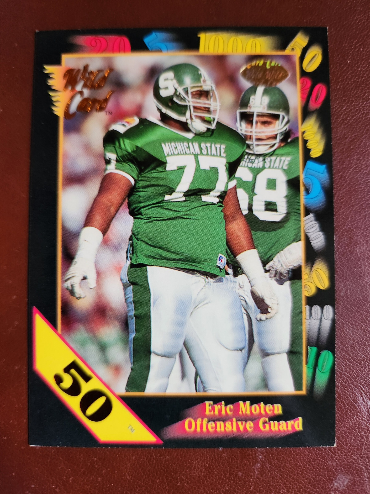 1991 Wild Card Draft 50 Stripe Eric Moten #139 Rookie RC | eBay