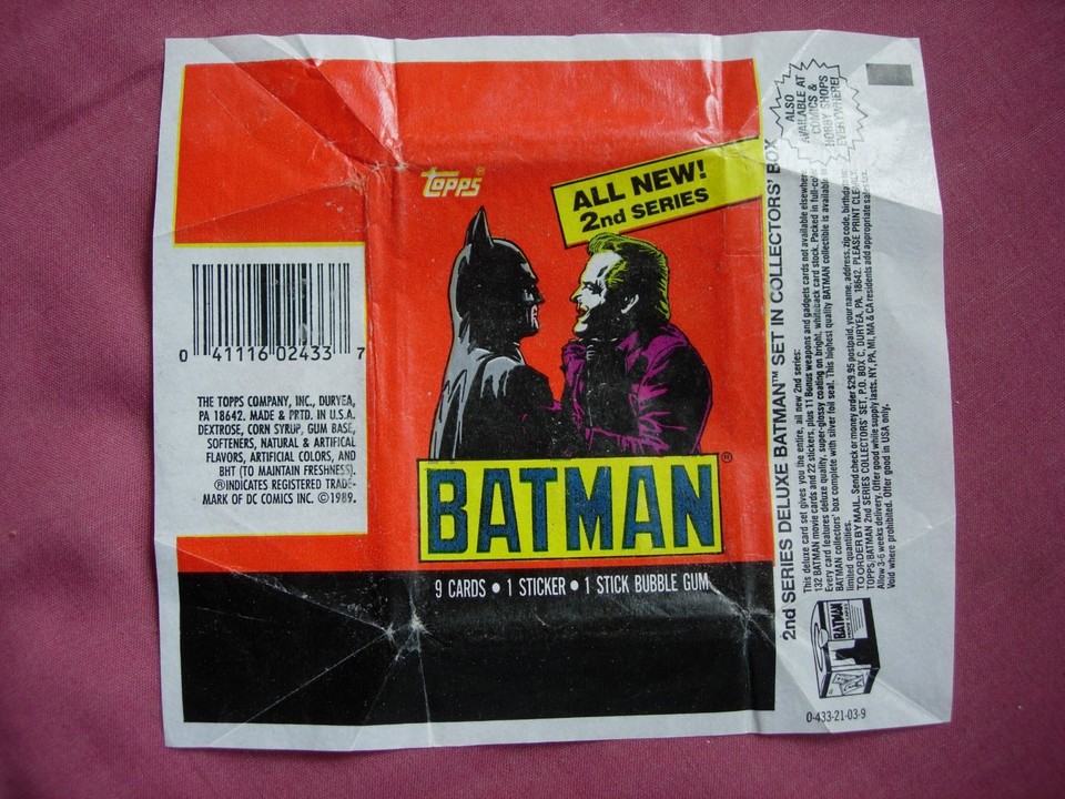Batman the Movie Series 2 Topps cards 1989 X2 Original Wax Wrappers VGC ...