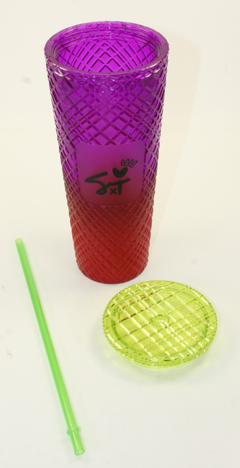 Starbucks Tumbler 2024 Summer Jeweled Violet Red Green Grande 24 oz w ...