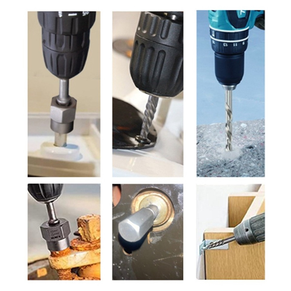 Screws & Bolts Extractor Set Drill Bit with Hex Adapter, Out Broken Lug ...