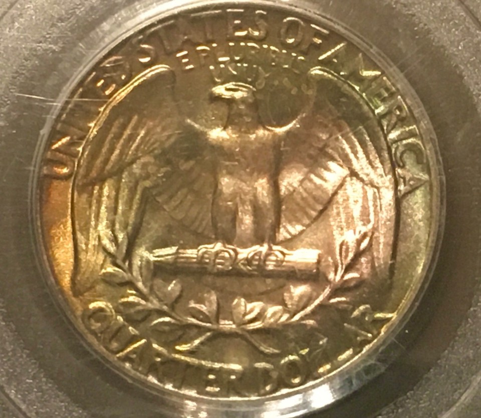 1952 Washington Quarter Original Mint Set Rainbow Toning PCGS MS65 | eBay