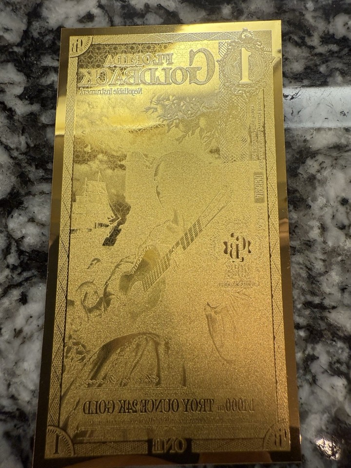 Florida 1 Goldback 2025 Gold Foil Note 1/1000th Troy Oz 24KT Currency ...