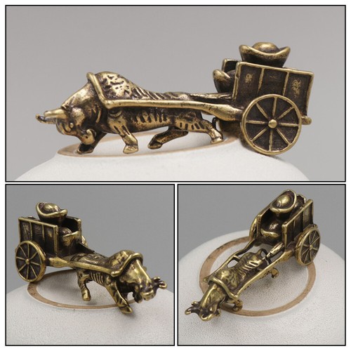 Cow Pull Ingot Ornament Brass Animal Keychains Mini Figurine | eBay
