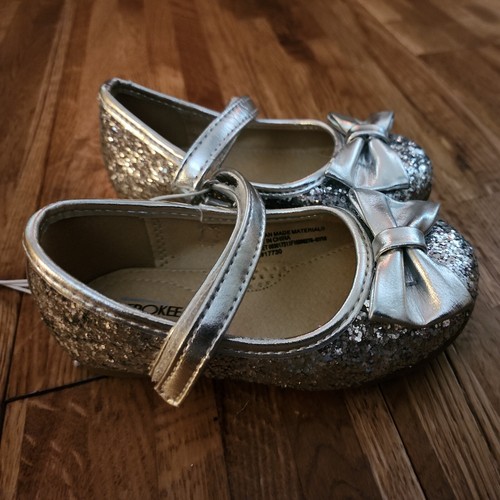 New Cherokee Girl's sz 6 Sparkle glitter silver Dress Shoes Toddler | eBay