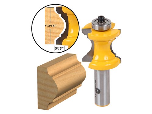 1-3/16" Bullnose & Cove Trim Molding Router Bit - 1/2" Shank - Yonico ...