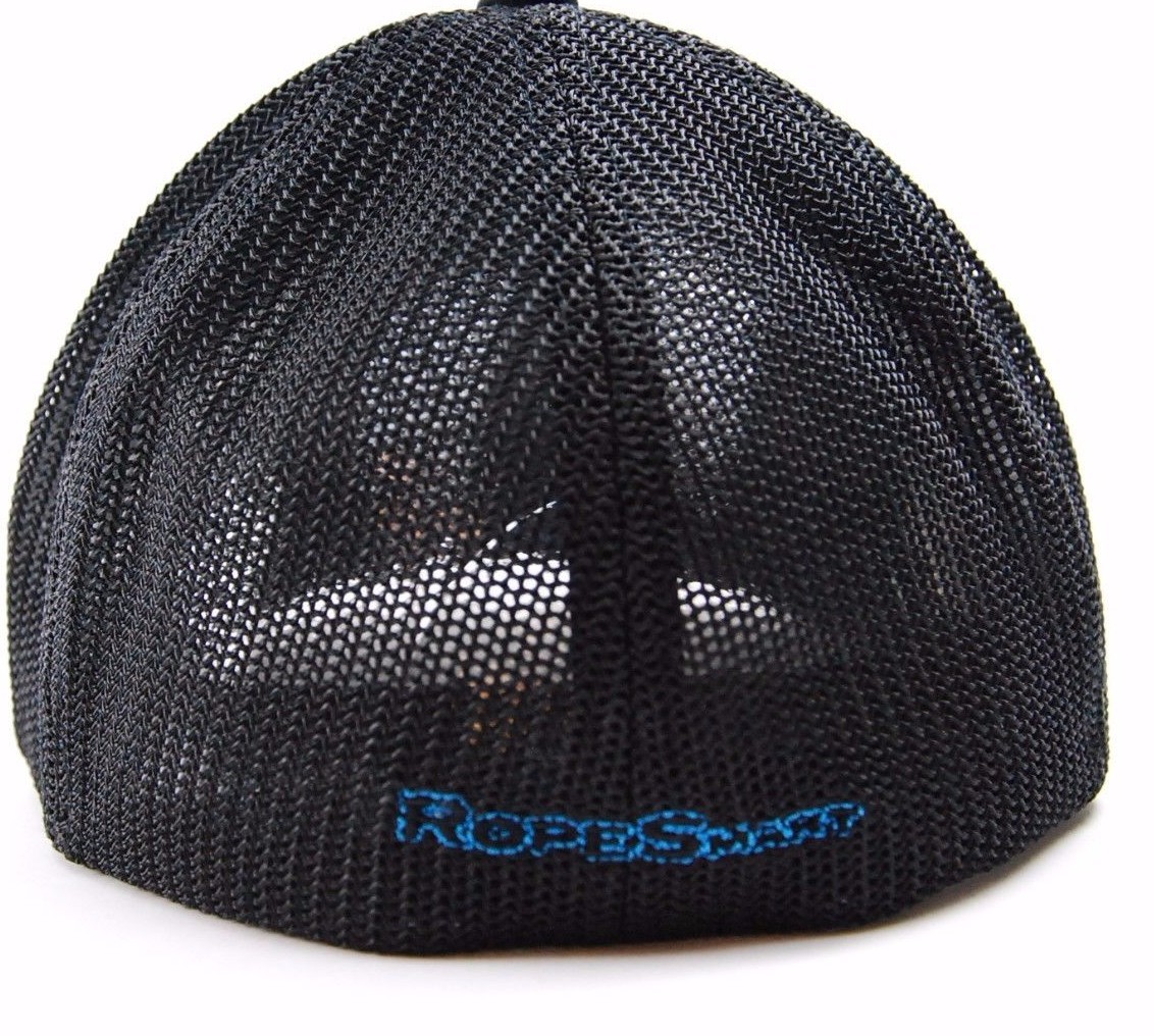 Ropesmart Brand Rig Rider Logo Black Mesh Back Stretch Fit Cap Hat One ...