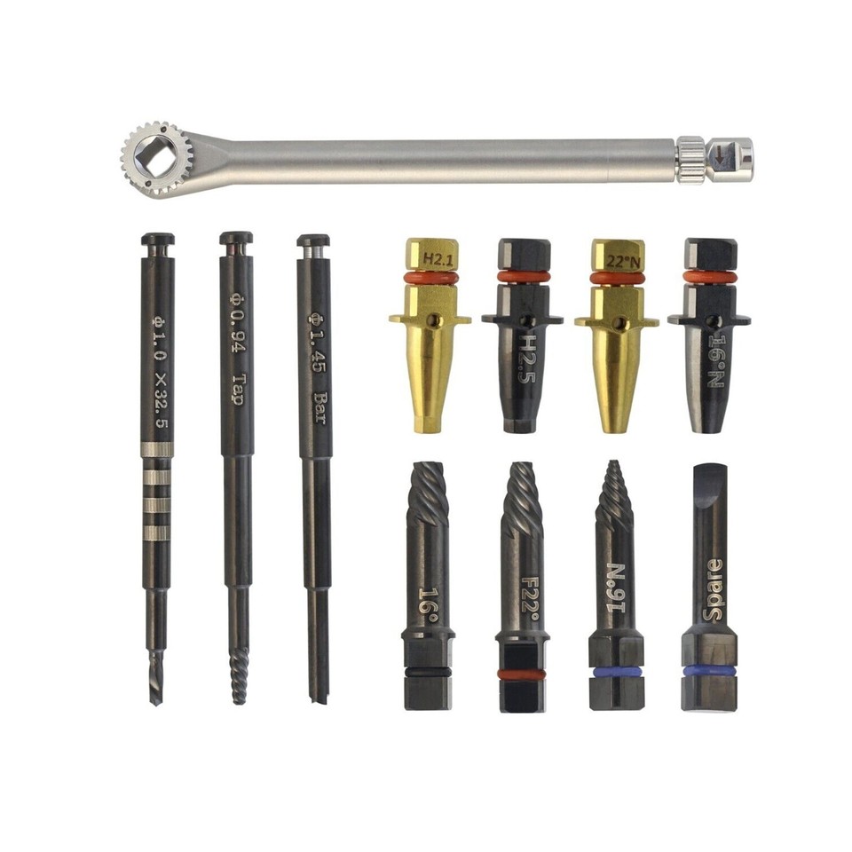Dental Implant Fixture & Fractured Screw Removal Kit Drill Bar Remover ...