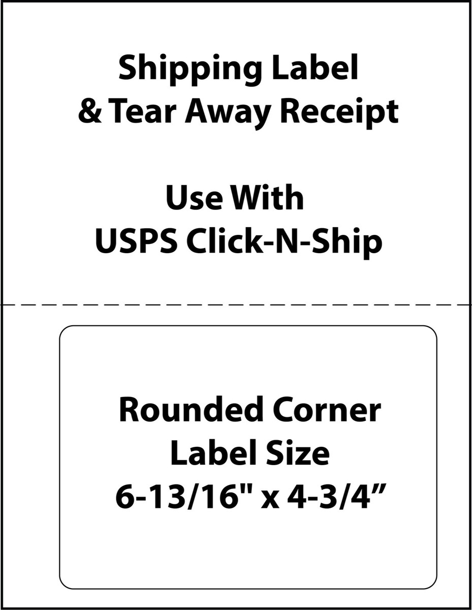 Quill 200 USPS Click-N-Ship Half Sheet Labels With Tear-Off Receipt ...