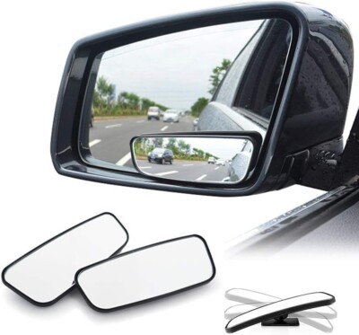 Blind Spot Mirror, HD Glass Convex Lens Frameless Adjustable Blind Spot ...