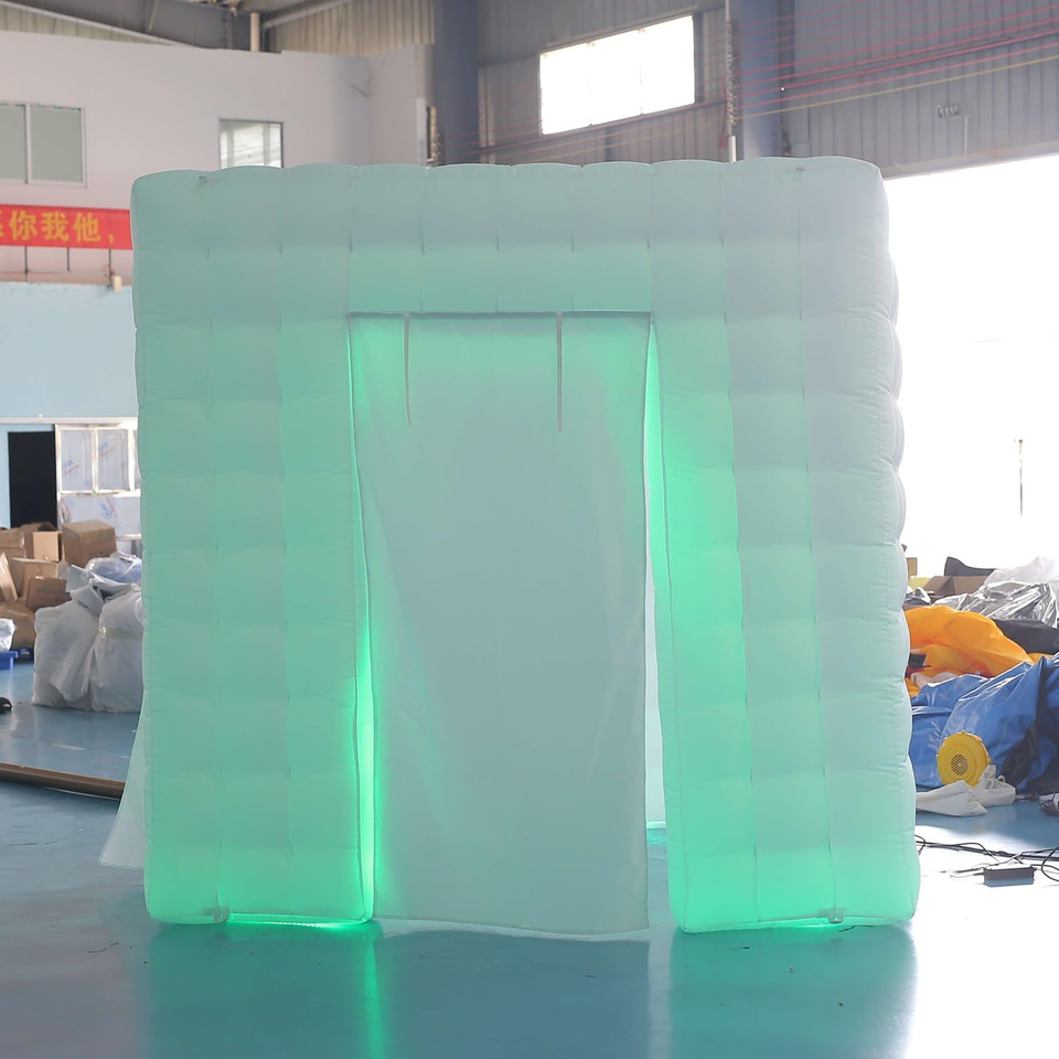 Portable Inflatable Photo Booth Enclosure (White, Two Doors, 8.2X8.2X8 ...