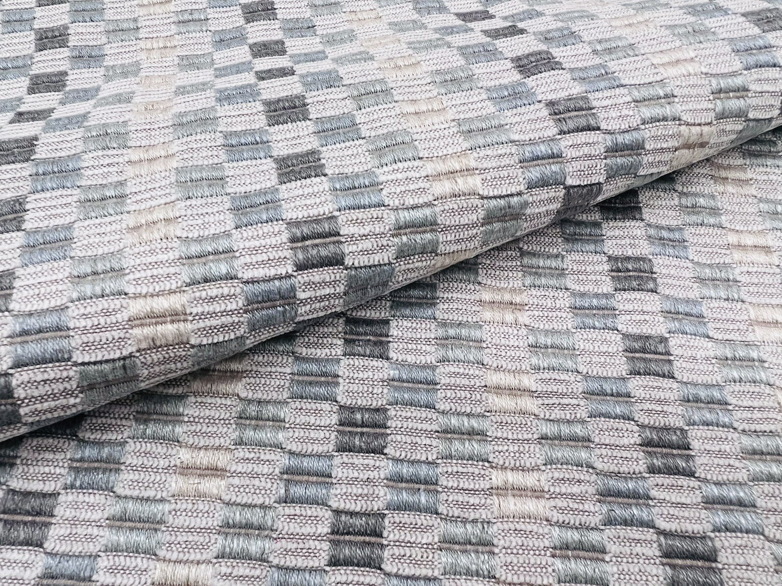 Kravet Couture Checkerboard Weave Fabric- Vernazza / Chambray 1.65 yd ...
