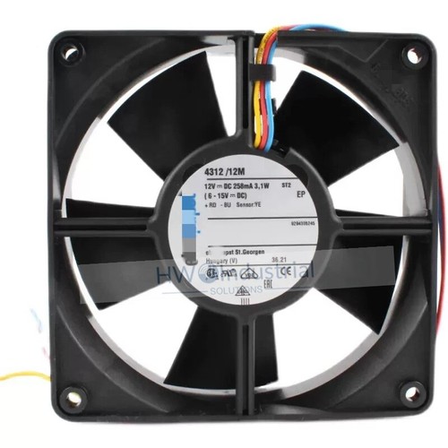 1/piece 4312/12M 12V 3.1W 258mA 3-wire 12032 12CM Inverter Cooling Fan ...
