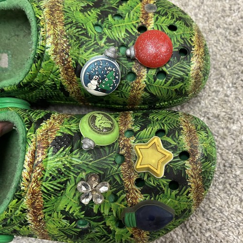 Crocs Classic Lined Holiday Lights Clogs Women's Size 6 Green Christmas ...