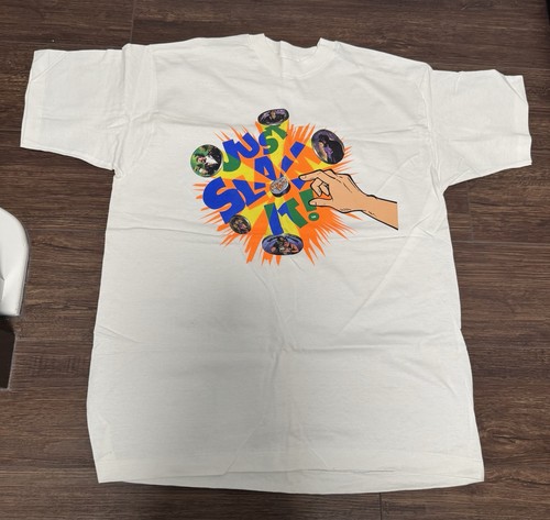 Vintage WWF-WWE Just Slam It White POG T-Shirt Size XL VERY RARE ...