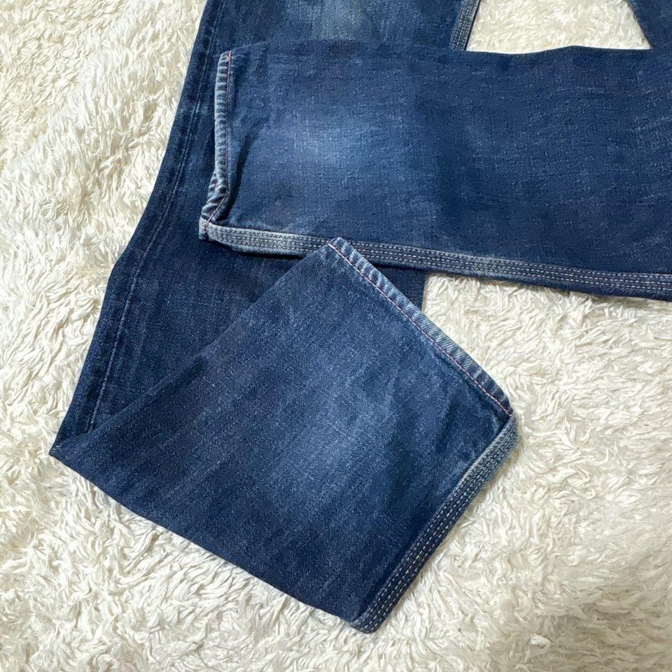 EVISU Jeans Lot0001 PMG Line Red Selvedge Navy Blue Men's Size M | eBay