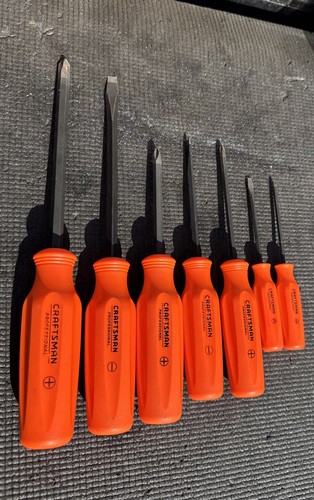 Sears Craftsman Professional USA Neon Orange Screwdriver Set 7pc Rare ...