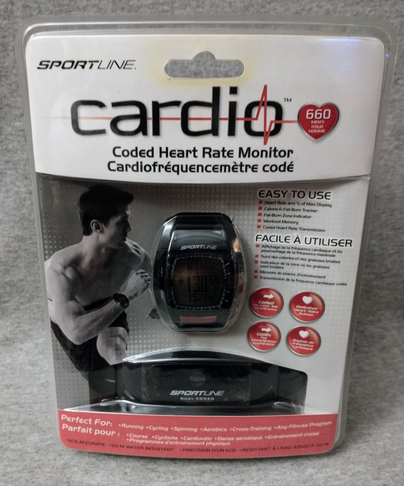 SPORTLINE Cardio 660 Men’s Coded Heart Rate Monitor Watch (NEW/SEALED ...
