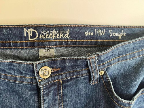 New Directions Weekend Jeans 14W Straight Rhinestone Embellished Pocket ...
