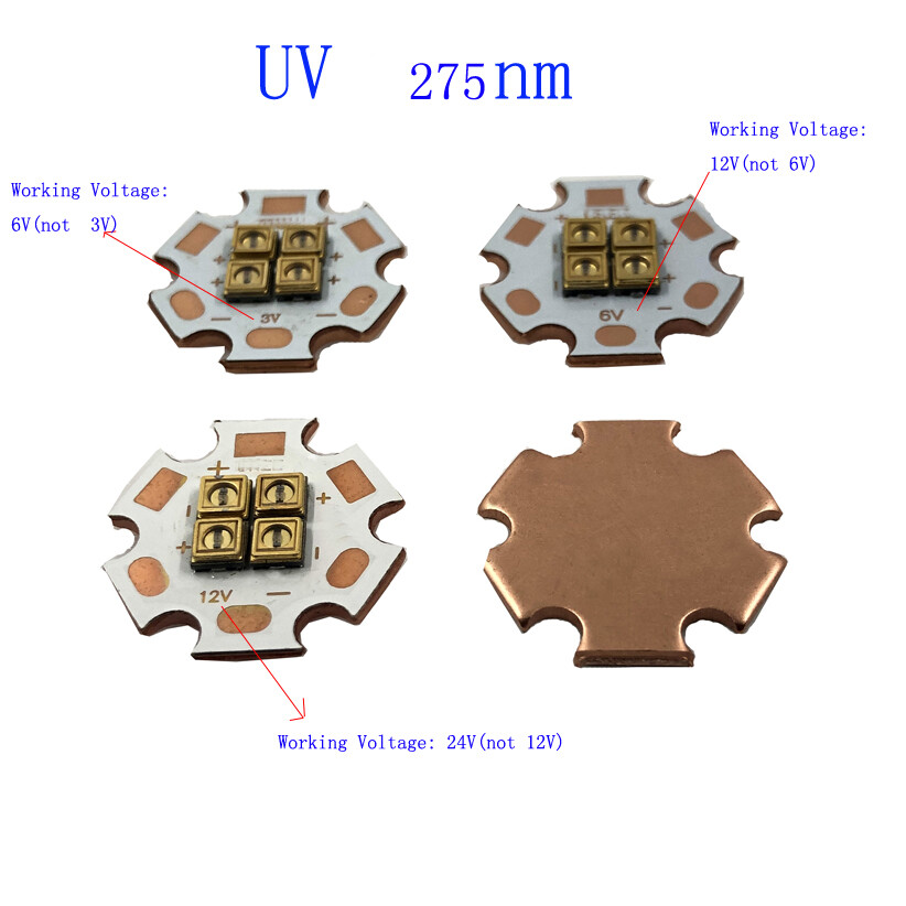 275nm Deep UVC LED Diode Lamp SMD beads UV Steriliza Board With 6V 12V ...