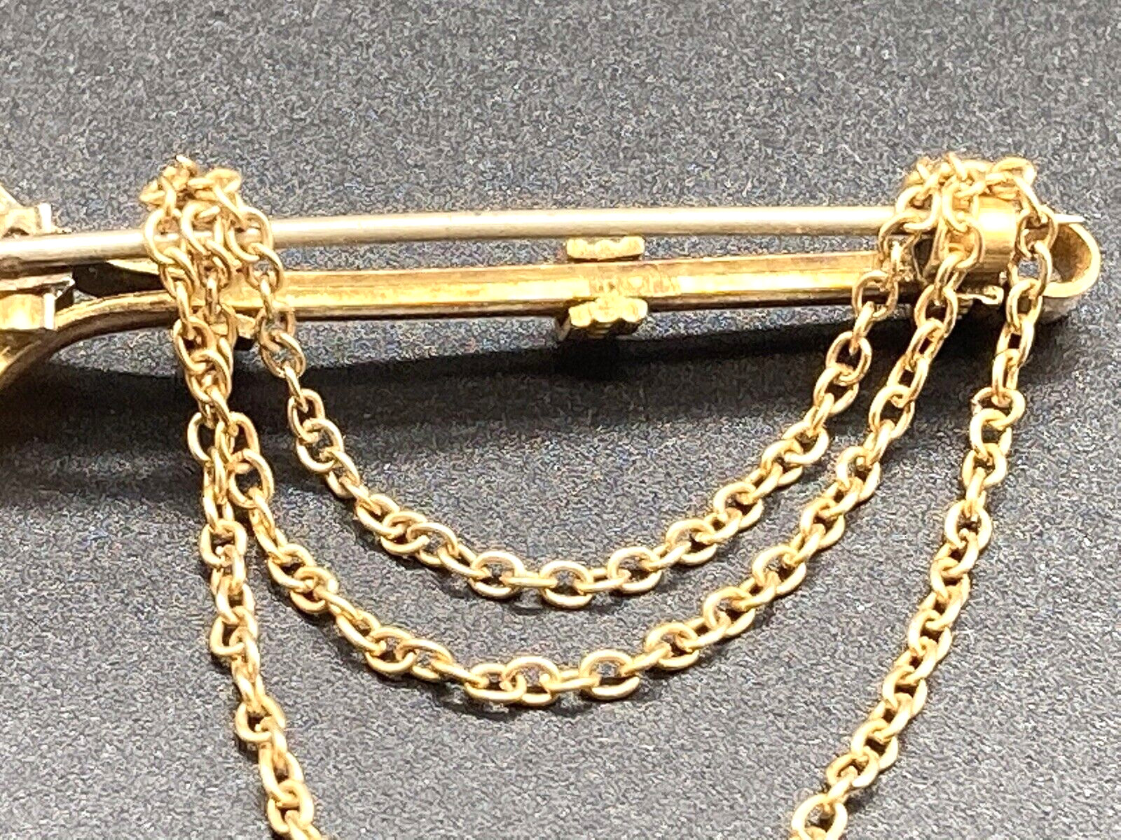 Antique Halley's Comet Gold Filled Long Brooch Garnet… - Gem