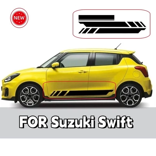 FOR Suzuki Swift Racing Sport Vinyl Sticker Car Hood Stripe Side Skirt ...