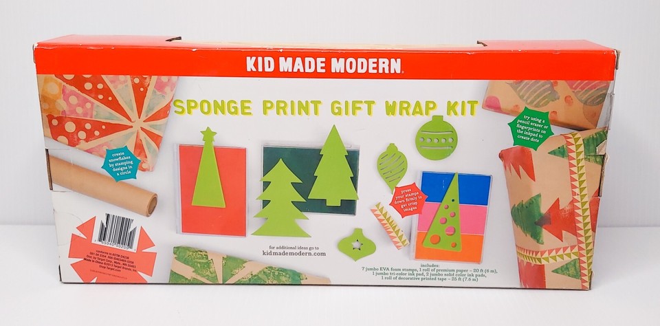 Kid Made Modern Sponge Print Gift Wrap Kit Holiday Christmas New | eBay