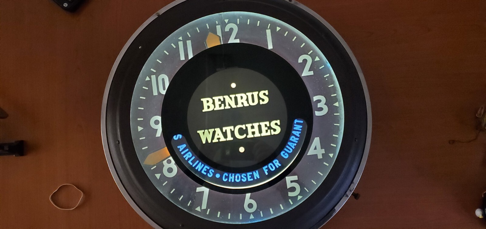 Vintage Advertising Benrus Watch Neon Clock | eBay