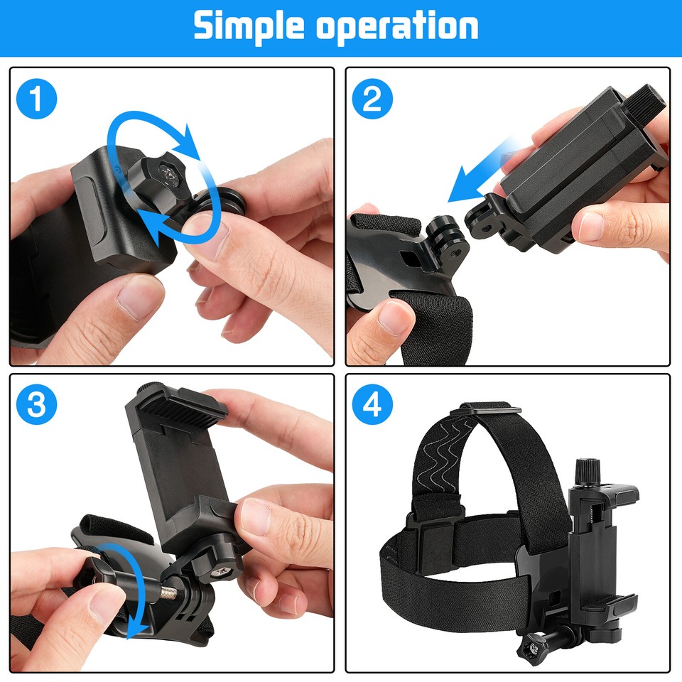 Cell Phone Head Strap Belt Mount Phone Holder For iPhone Samsung Gopro ...