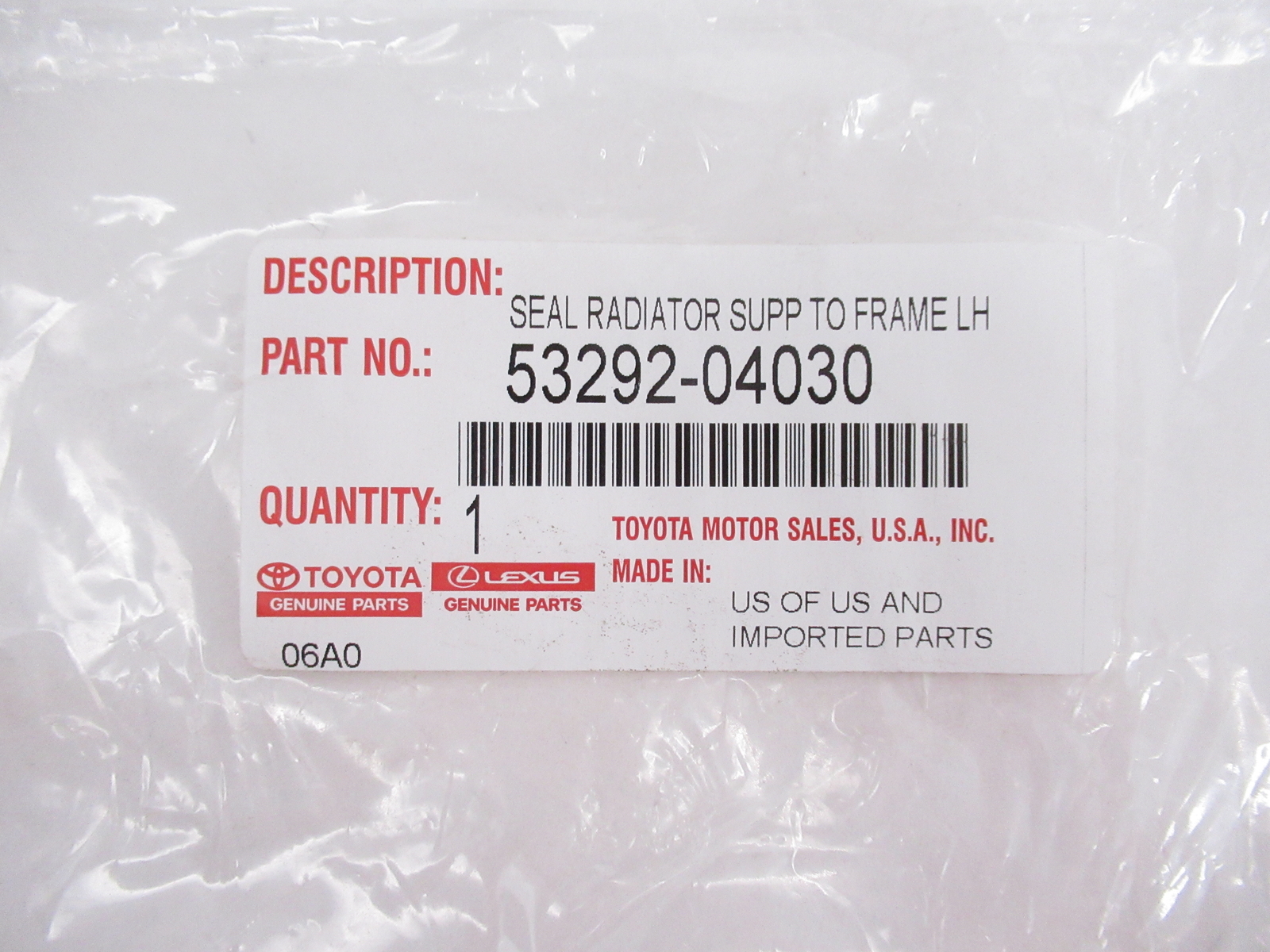Genuine OEM Toyota 53292-04030 Upper Tie Bar Seal 2016-2020 Tacoma | eBay