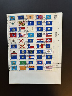 US 1976 FDC +US Bicentennial #1633-1682 +50 State Flags +Full Sheet ...