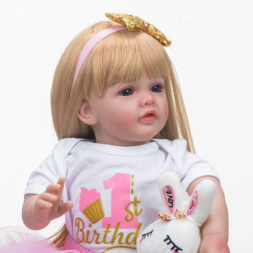 24 inch reborn doll giant baby toddler standing girl gift long hair toy ...