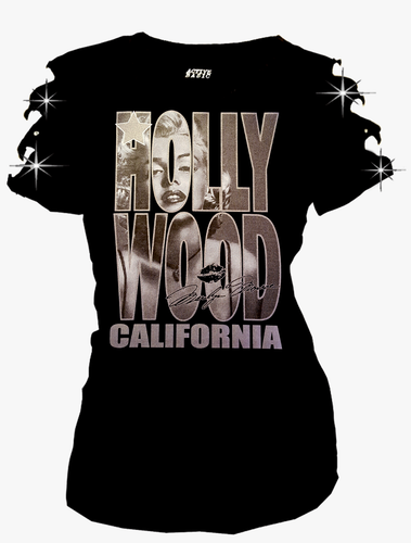HollyWood California,Maryln Monroe Bling Bling RHINESTONE T-SHIRT ...