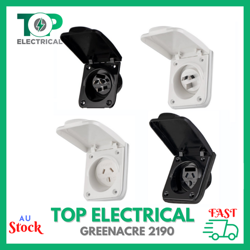 Tesla 10A 15A Caravan Inlet Outlet RV Camper Home Power Socket White ...