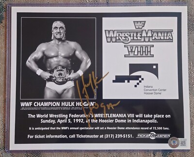 WWF/WWE Original signed promo photo Hulk Hogan WrestleMania VIII | eBay