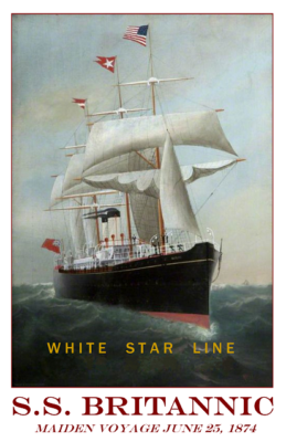 OCEAN LINERS 2158 - White Star Line Britannic of 1874 Poster 11 x 17 | eBay