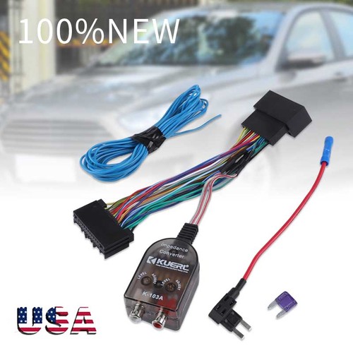 US Add An Amplifier Radio Subwoofer Adapter w/Amp Turn On Wire Harness ...