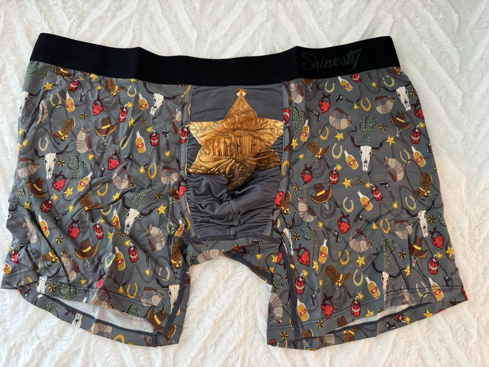 Shinesty Mens ~THE SHERIFF~ Cowboy/Western Boxer Brief Underwear Fly ...