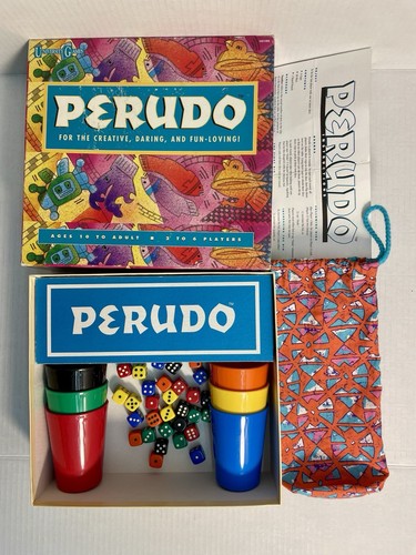 Perudo Liar's Dice COMPLETE University Games 1994 Cups Classic Game Vtg ...